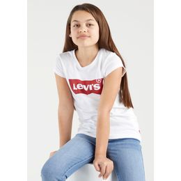 T-Shirt LEVI'S KIDS "LVG BATWING TEE", M&auml;dchen, Gr. 6/116 (122), rot (wei&szlig;, rot), Jersey, Obermaterial: 60% Baumwolle, 40% Polyester, bedruckt, Basic schmal h&uuml;ftlang, Rundhals, abgesteppte Kante, Shirts T-Shirt, for GIRLS