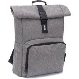 fillikid Damen Wickelrucksack "Tokio, grau melange", grau, Polyester, Rucks&auml;cke, mit Wickelauflage und Volumenerweiterung