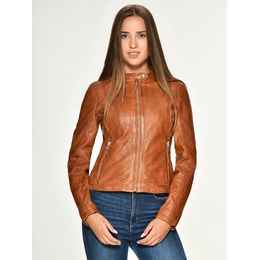 Mustang Damen Lederjacke "Marianne", braun, Gr. S, Obermaterial: 100% Lammleder; Futter: 100% Baumwolle; &Auml;rmelfutter: 100% Polyester, Jacken