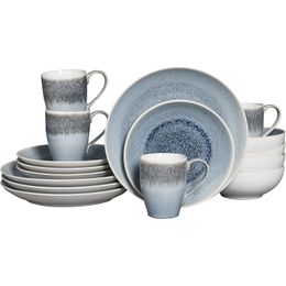 Creatable Kombiservice "Caldera, Kombi-Service, 16-tlg", 16 Stk., blau, Geschirr-Sets, Reaktivglasur