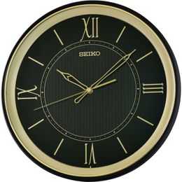 Seiko Herren Wanduhr, B/H/L: 4,5cm, schwarz, Wanduhren, Quarzuhr, durchlaufende Sekunde, K&uuml;che, B&uuml;ro, Wohnzimmer, Esszimmer