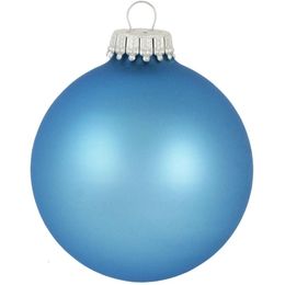 Weihnachtsbaumkugel "CBK90006, Weihnachtsdeko, Christbaumschmuck, Christbaumkugeln Glas", 6,7cm, blau, KREBS GLAS LAUSCHA, Weihnachtsbaumkugeln