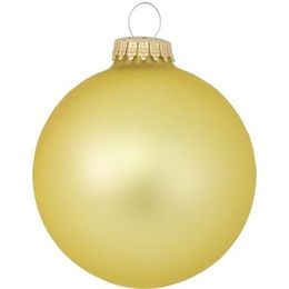 Weihnachtsbaumkugel "CBK78217, Weihnachtsdeko, Christbaumschmuck, Christbaumkugeln Glas", 8cm, gold, KREBS GLAS LAUSCHA, Weihnachtsbaumkugeln