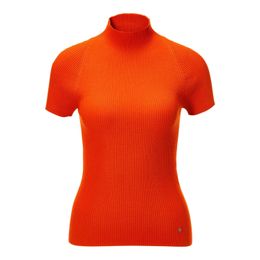 Madeleine Mode MADELEINE Damen Longpullover "Pullover Strickpullover mit Kurzarm", orange, Gr. 34, Obermaterial: 65% Viskose CV. 35% Polyamid PA., Pullover