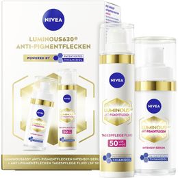 Nivea Pflege-Set "LUMINOUS630 Anti-Pigmentflecken Tagespflege + Intensiv Serum"transparent, Hautpflegemittel, F&uuml;r alle Hauttypen, mattiert die Haut,