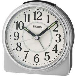 Seiko Quarzwecker "QHE198S", silber, Wecker, Wecker, Schlafzimmer, Leuchtzeiger, Schlummerfunktion