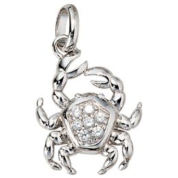 Sternzeichenanh&auml;nger Jobo "Anh&auml;nger Sternzeichen", silber 925, Schmuckanh&auml;nger, Damen, Krebs, Silber 925 (Sterlingsilber), 925 Silber rhodiniert mit Zirkonia