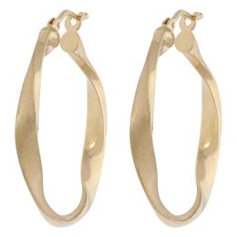 Firetti Damen Paar Creolen "Schmuck Geschenk Gold 585 Ohrschmuck Ohrringe gedrehte Optik", Gelbgold 585gelbgoldfarben, Gelbgold 585, Ohrringe