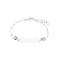 Jungen Silberarmband "Plakette mit Herzen", 14cm, Silber 925 (Sterlingsilber), bunt, Prinzessin Lillifee, Silber 925 (Sterlingsilber), Armb&auml;nder, mit