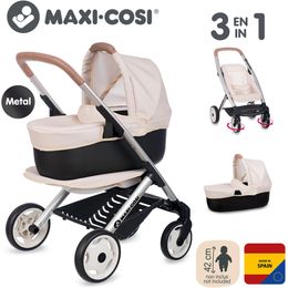 Smoby Kinder Kombi-Puppenwagen "Maxi-Cosi Puppenwagen 3-in-1", beige, Kunststoff, B:38,5cm H:64cm T:54,5cm, Puppenwagen, Made in Europe