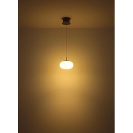 Globo LIGHTING LED-H&auml;ngeleuchte "QUINTARA", 1, &Oslash; 20cm, 1 Stk., wei&szlig;, Leuchten, Pendelleuchte, Essbereich, Wohnzimmer, H&ouml;henverstellbar, Glas opal