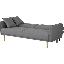Schlafsofa Home Affairegrau, Sofas, "SORENITY, 196 cm, 3-Sitzer, verstellbare R&uuml;ckenlehne", verstellbarer R&uuml;ckenlehne, Klappmechanismus, Webstoff