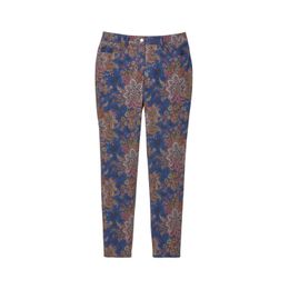 Madeleine Mode MADELEINE Damen Regular-fit-Jeans "Jeans Schlanke Jeans mit Paisley-Print", blau, Gr. 18, Obermaterial: 98% Baumwolle CO. 2% Elasthan EL., Jeans