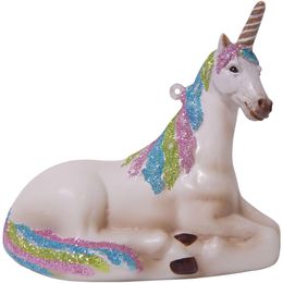 Christbaumschmuck "Einhorn, Weihnachtsdeko, Christbaumschmuck", B:10cm H:9cm T:6cm, bunt, KREBS GLAS LAUSCHA, Weihnachtsbaumschmuck, mundgeblasen