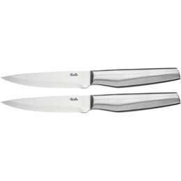 Fissler Steakmesser "Essential", 2 Stk., silber, Essmesser, Ergonomischer Griff, Wellenschliff