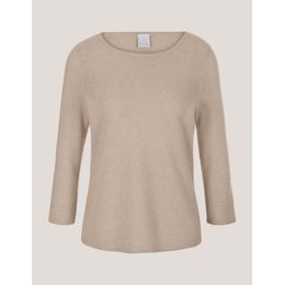 Madeleine Mode MADELEINE Damen Longpullover "Strickpullover Kaschmirpullover mit U-Boot-Ausschnitt", braun, Gr. 48, Obermaterial: 100% Kaschmir WS., Pullover