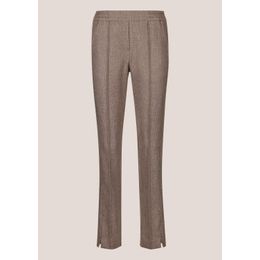 Madeleine Mode MADELEINE Damen Stoffhose "Hose Businesshose mit modischer Biese und elastischem Bund", wei&szlig;, Gr. 34, Obermaterial: 71% Polyester PES. 26% Viskose