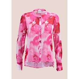 Madeleine Mode MADELEINE Damen Langarmbluse "Bluse Rundhals-Bluse mit Unikat-Print", pink, Gr. 40, Obermaterial: 100% Polyester PES., Blusen