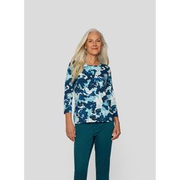 Rabe Damen Print-Shirt "T-Shirt", blau, Gr. 42, gemustert, 96%Viskose, 4%Elastan, Shirts