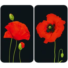 Wenko Herd-Abdeckplatte "Universal Modell Mohn", B/H/L: 30cm x 1,8cm x 52cm, 2 Stk., bunt, Herdabdeckplatten, Herdabdeckung f&uuml;r alle Herdarten,
