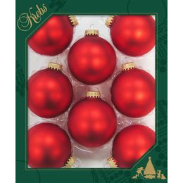 Weihnachtsbaumkugel "CBK70213, Weihnachtsdeko rot, Christbaumschmuck, Christbaumkugeln Glas", 7cm, rot, KREBS GLAS LAUSCHA, Weihnachtsbaumkugeln, aus
