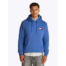 Tommy Jeans Herren Sweatshirt "TJM REG ESSENTIAL FLAG HOOD EXT", blau, Gr. S, Sweatware, Obermaterial: 80% Baumwolle, 20% Polyester, Sweatshirts, mit