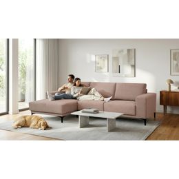 Ecksofa OTTO HOME, B:280cm H:85cm T:152cm, braun, 90% PES, 10% NY, Wohnzimmer, Sofas, "Xander, L-Form", Breite 280 cm, Soft-Touch Chenille, schwarze