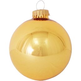 Weihnachtsbaumkugel "CBK90251, Weihnachtsdeko, Christbaumschmuck, Christbaumkugeln Glas", 7cm, gold, KREBS GLAS LAUSCHA, Weihnachtsbaumkugeln