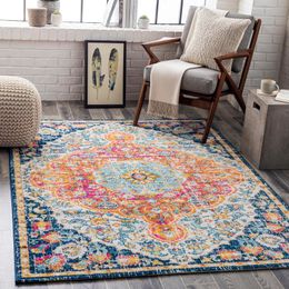 Teppich LIVABLISS "DUNDEE", bunt, B:160cm H:10mm L:215cm, Kunstfaser, Teppiche, Teppich, Orient-Optik, Vintage Design, Boho Stil, Kurzflor, Wohnzimmer