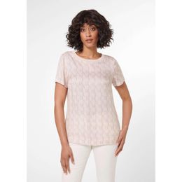 Madeleine Mode MADELEINE Damen Kurzarmshirt "Shirt Bedrucktes Kurzarm-Shirt", wei&szlig;, Modern, Gr. 36, Obermaterial: 100% Viskose CV., Shirts