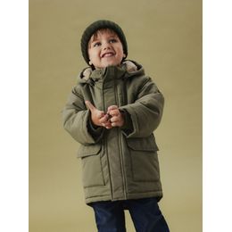 name it Jungen Parka "NMMMARLOW PARKA JACKET PB"dusty olive, Gr. 128, unifarben, Web, Obermaterial: 100% Polyester, Jacken