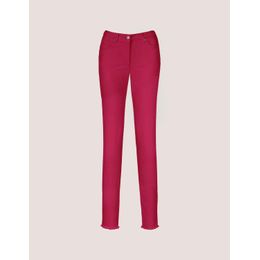 Madeleine Mode MADELEINE Damen Regular-fit-Jeans "Jeans Mid Waist Skinny-Hose mit Fransen", orange, Gr. 34, Obermaterial: 92% Baumwolle CO. 6% Polyester PES. 2%