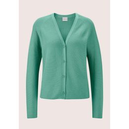 Madeleine Mode MADELEINE Damen Strickjacke "Strickjacke Modische Strickjacke mit V-Ausschnitt", gr&uuml;n, Modern, Gr. 34, Obermaterial: 100% Baumwolle CO., Strickjacken