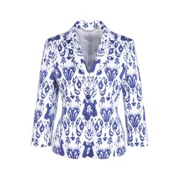 Madeleine Mode MADELEINE Damen Kurzblazer "Blazer Bedruckter Kurzblazer", wei&szlig;, Modern, Gr. 36, Obermaterial: 97% Baumwolle CO. 3% Elasthan EL., Blazer