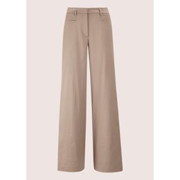 Madeleine Mode MADELEINE Damen Palazzohose "Hose Weite Hose mit Taschen", beige, Modern, Gr. 21, Obermaterial: 76% Baumwolle CO. 21% Polyamid PA. 3% Elasthan EL.,