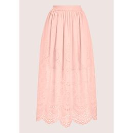 Madeleine Mode MADELEINE Damen Midirock "Rock Rock mit Lochstickerei", rosa, Modern, Gr. 38, Obermaterial: 100% Baumwolle CO., R&ouml;cke