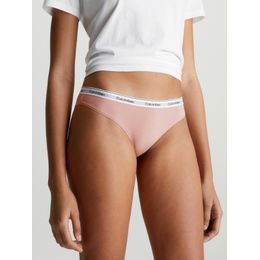 Bikinislip "BIKINI (LOW-RISE)", Damen, Gr. S (36), rosa (subdued), Jersey, Obermaterial: 90% Baumwolle, 10% Elasthan, Calvin Klein Underwear, unifarben, k&ouml;rpernah, Unterhosen, mit Logobund