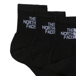 The North Face Herren Sportsocken "MULTI SPORT CUSH QUARTER SOCK 3P", Gr. XStnf schwarz, Materialmix, unifarben, Socken, f&uuml;r Erwachsene, mit