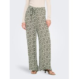 Only Damen Schlupfhose "ONLPAKJA LIFE AOP BELT PANTS WVN NOOS", gr&uuml;n, Gr. S, bedruckt, Obermaterial: 100% Viskose, Hosen, Sommerhose