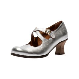 Fly London Damen Pumps "Fly London Pumps Leder", Gr. 36, silber, Leder, Schuhe