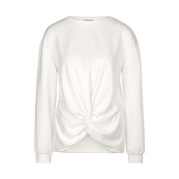 Madeleine Mode MADELEINE Damen Langarmshirt "Sweatshirt Sweatshirt mit Knoten-Drapierung", rot, Modern, Gr. 38, Obermaterial: 62% Lyocell CLY. 38% Polyester PES.,