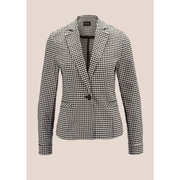 Madeleine Mode MADELEINE Damen Jackenblazer "Blazer Blazer in feinem Vichy-Karo", wei&szlig;, Modern, Gr. 42, Obermaterial: 69% Viskose CV. 13% Polyamid PA. 13% Polyester
