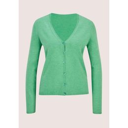 Madeleine Mode MADELEINE Damen Strickjacke "Strickjacke Langarm Jacke im Feinstrick mit V-Ausschnitt", gr&uuml;n, Modern, Gr. 34, Obermaterial: 46% Modal CMD. 40%