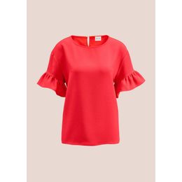 Madeleine Mode MADELEINE Damen Kurzarmbluse "Bluse Hemdbluse mit gl&auml;nzendem Finish", rot, Gr. 36, Obermaterial: 100% Polyester PES., Blusen