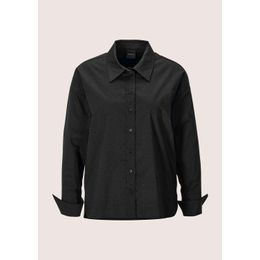 Madeleine Mode MADELEINE Damen Hemdbluse "Hemdbluse Elegante Bluse mit Glanzakzenten", schwarz, Modern, Gr. 38, Obermaterial: 65% Baumwolle CO. 32% Polyamid PA. 3%