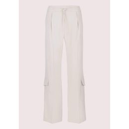 Madeleine Mode MADELEINE Damen Cargohose "Cargo-Hose Schlupfhose mit ausgestelltem Bein", wei&szlig;, Modern, Gr. 20, Obermaterial: 63% Polyester PES. 32% Viskose CV. 5%