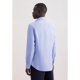 Seidensticker Herren Businesshemd "Schwarze Rose", blau, Gr. 40, Strukturmuster, gemustert, 100% Baumwolle, Hemden, Slim 1/1 Kentkragen Struktur