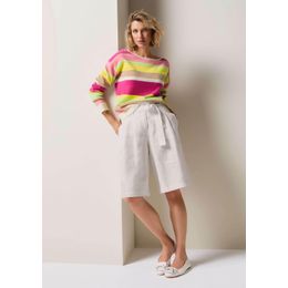 Madeleine Mode MADELEINE Damen Longpullover "Pullover Streifenpullover aus Kaschmir, Langarm", orange, Modern, Gr. 44, Obermaterial: 100% Kaschmir WS., Pullover