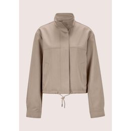 Madeleine Mode MADELEINE Damen Kurzjacke "Jacke Kurzjacke mit Stehkragen", beige, Modern, Gr. 44, Obermaterial: 77% Polyester PES. 20% Viskose CV. 3% Elasthan EL.,