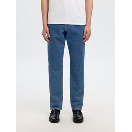 Selected Herren 5-Pocket-Jeans "SLH190-REG TAPERED BEN KORI JEANS NOOS", blau, Gr. 31, Abriebeffekte, Denim/Jeans, Obermaterial: 99% Baumwolle, 1%